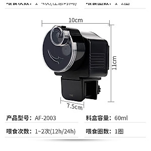 Xiaojiatech Aquarium Automatic Fish Food Dispenser Vacation Fish Feeder Tank Feeder Timer Auto Feeders for Holiday Moisture-Proof Electric Auto Fish Food Dispenser Aquatic Pet Supplies (AF-2003)