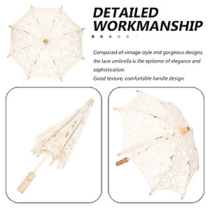 5pcs Girls Floral Photo Photography Cloth Umbrellas Decorative Flower Layout Lace Small Parasols Accessories Bride Girl Embroidery Umbrella Children Decoration Lady