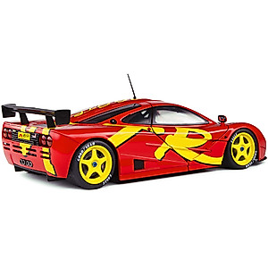 1996 McLaren F1 GTR Short Tail Launch Livery Red with Yellow Graphics 1/18 Diecast Model Car by Solido S1804102