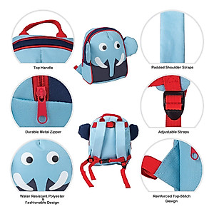 Class Collections Baby Blue Elephant Animal Water Resistant Preschool Backpack