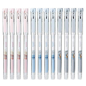 Erasable Gel Pens Pack Of 12, 0.5mm Fine Point, Make Mistakes Disappear, Light Black Inks for Drawing Writing Planner and Crossword Puzzles