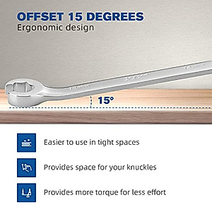 XJX Flare Nut Wrench Set | 11-Piece | SAE & Metric | 1/4"-7/8" and 9-21mm | CR-V Steel | Brake Line Wrenches Set with Rolling Pouch