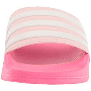 adidas Adilette Shower Slide Sandal, Clear Pink/White/Lucid Pink, 13 US Unisex Little Kid