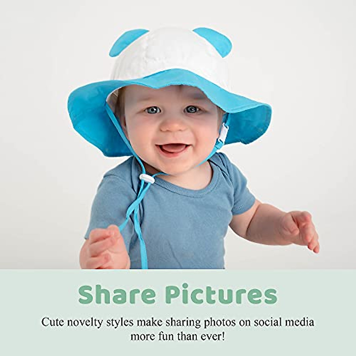 Baby Sun Hat | UPF 50+ Sun Protection All-Day Adjustable Infant 100% Cotton Bucket Hat for Head, Neck & Eyes Strawberry