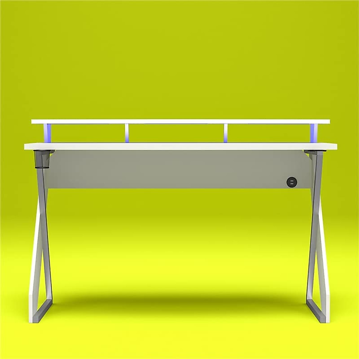 NTENSE Xtreme Riser, Ergonomic, Home Office, Work Table, Computer, Gaming Room Desk, Monitor Stand, Cup Holder, Headphone Hook, White