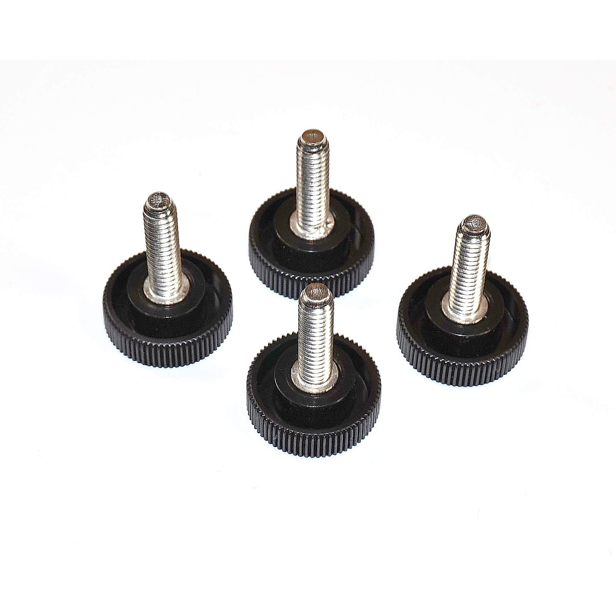 Four (4) 1/4-20 x 1 Long Stainless Steel Thumb Screws 1" Round Knurled Plastic Head