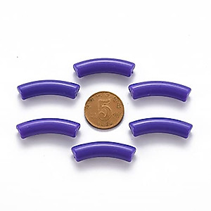 Spritewelry 330pcs/500g Opaque Acrylic Beads Curved Tube Dark Slate Blue Curved Tube Spacer Beads Twist Long Tube Loose Glass Seed Spacer Bead for Jewelry Making