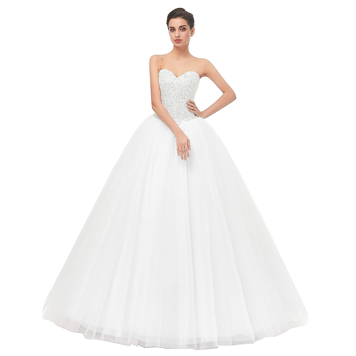 Likedpage Women's Ball Gown Bridal Wedding Dresses (US6, Ivory)