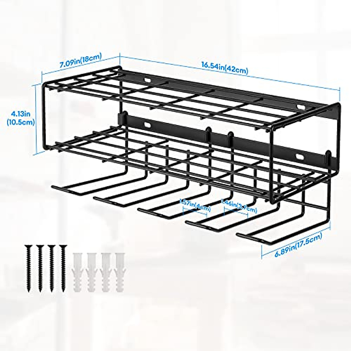 Power Tool Organizer, Multifunction Metal Floating Tool Wire Shelf Wall Mount, Garage Tool Storage Holder, Pegboard Cordless Tool Hanger, Electric Drill Rack for Part, Plier, Battery, Box, Screwdriver