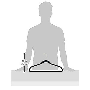 Inspired Living by Mesa Inspired Living Non-Slip Heavy Duty (35 Pack) Better Quality Holds Up to 22 Lbs-Each is 2.8 Oz / .20" Thick in Black/Gold HANGERS -VELVET- (80 Gm), (