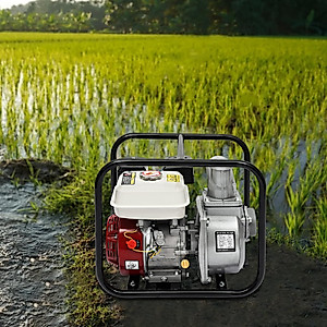 4-Stroke 7.5 HP Gasoline Engine Water Pump,210cc 3in Gasoline Powered Water Transfer Pump,Single Cylinder Air-cooled Trash Pump for Reenhouse Planting,Ground Cleaning,Fishpond Aquaculture…