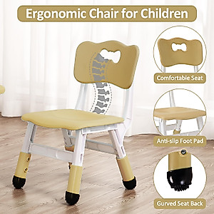 MilleLoom Kids Table and Chairs, Height Adjustable Children Table with 4 Chair Set, Kids Tables for Age 2-10, Graffiti Desktop, Children Multi-Activity Table for Classrooms,Daycares,Home