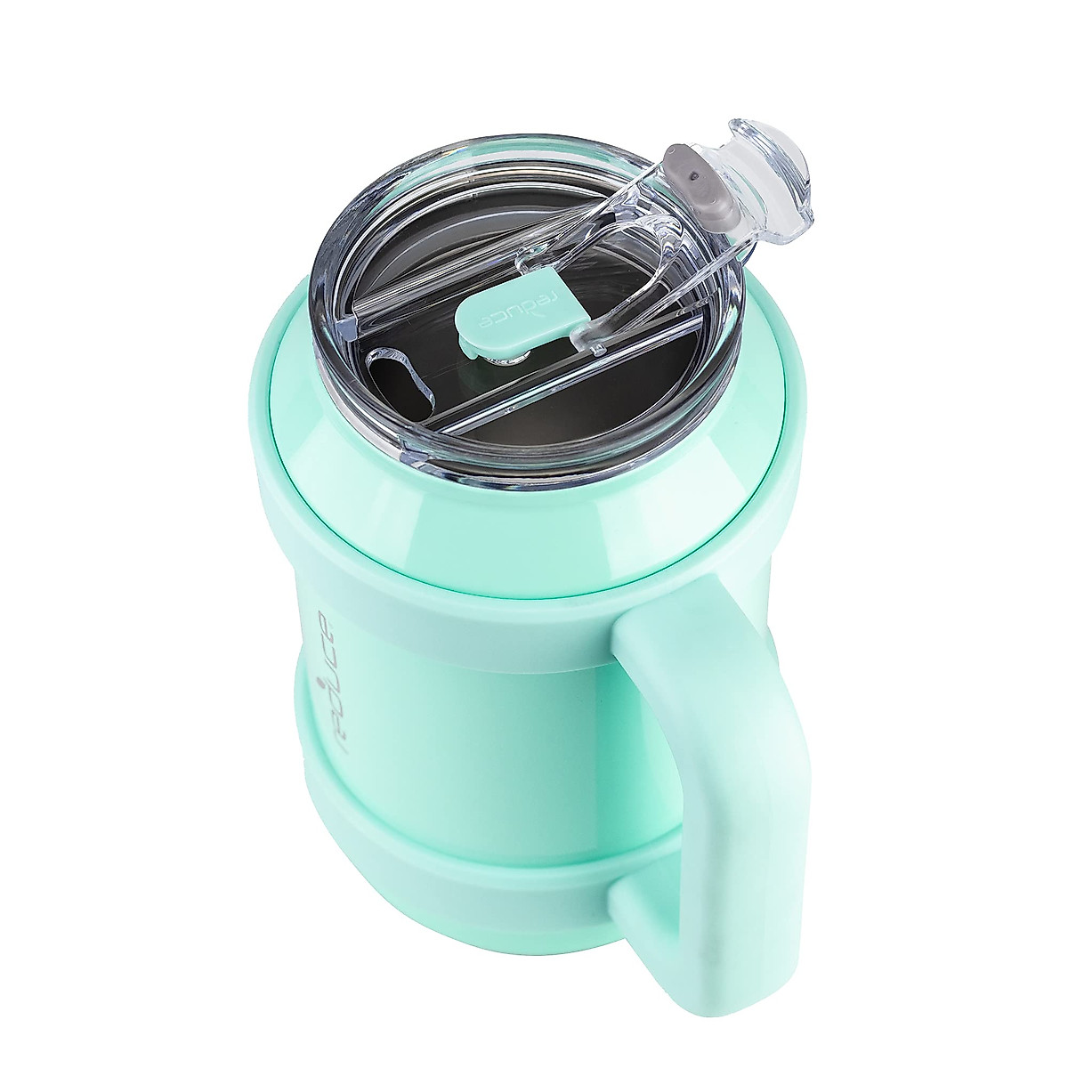 Reduce 32 oz Mug Tumbler, Stainless Steel with Handle - Keeps Drinks Cold up to 30 Hours - Sweat Proof, Dishwasher Safe, BPA Free - Mild Mint, Opaque Gloss