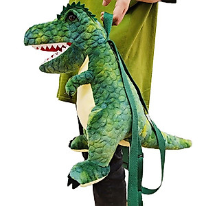 JUSTQUNSEEN Plush T Rex Dinosaur Backpack, 16" Dinosaur Stuffed Animal Bag toddler Dinosaur Backpack for Kids 3-5, Dinosaur Gift Bag Plush Dinosaur Toys for kids Giant Dinosaur Plush backpack adult