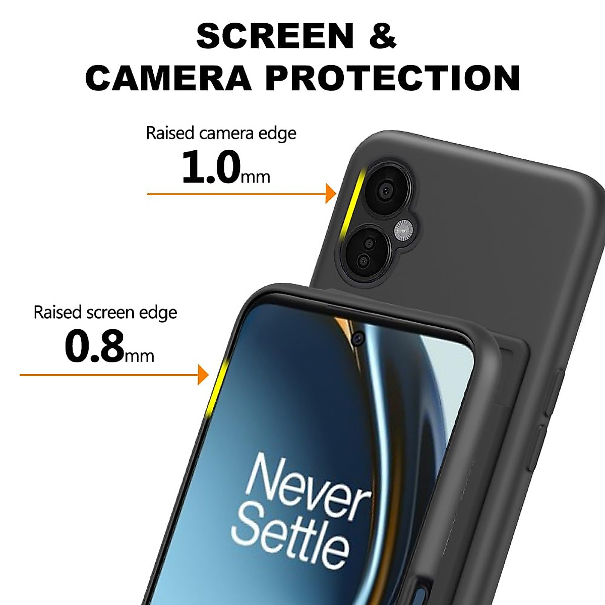 Kaotengwo for OnePlus Nord N30 Phone Case with Card Holder & Ring Stand case for OnePlus / 1+ Nord N30 Cover - Black