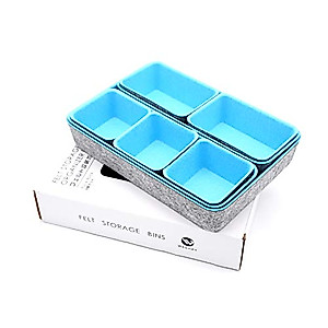 Welaxy Drawer organizers bins trays dividers storage bins shallow organizing box for office supplies rolled ties watchs socks makeup holder cozy room decor 8 pack (Sky blue)