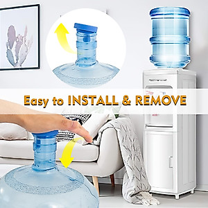 (2 PACK) YEPfomi Reusable 5 Gallon Water Jug Caps, Food Grade Silicone Material 2/3/5 Gallon Water Bottle Caps Jug Lid for Water Dispenser Water Pump (2)