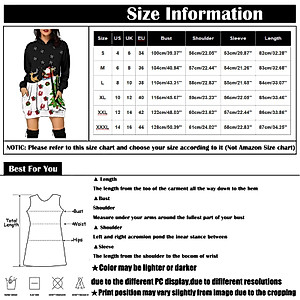 Christmas Dresses for Women, Fashion Casual Dresses Midi Printed Long Sleeve Hooded Pullover Dress Top Ugly Sweater Dress Winter Black Vintage Gloves Dresses Shirts Outfits (3XL, White)