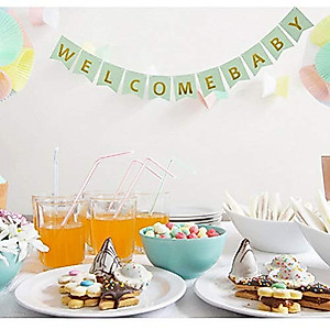 Amosfun Baby Shower Pennant Banner Party Birthday Triangle Flag Baby Banner Welcome Baby Bunting Baby Birthday Banner The Banner Pull The Flag Decorate Decorative Items Letter