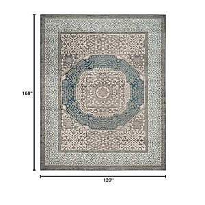 SAFAVIEH Sofia Collection 10' x 14' Light Grey/Blue SOF365A Vintage Oriental Distressed Non-Shedding Living Room Bedroom Dining Home Office Area Rug