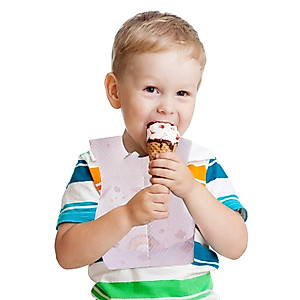 SUNVENO Disposable Bibs, Baby Disposable Bib Leak-proof Liner & Reusable Fastener, 20 Pieces