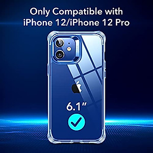 ESR Military-Grade 360° Hybrid Protection Compatible with iPhone 12 Case/iPhone 12 Pro Case [10FT Drop Tested] [Heavy Duty Shockproof ] with [2 Tempered Glass Screen Protectors], 6.1" - Clear