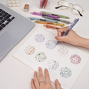 WRITECH Retractable Gel Pens Quick Dry Ink Pens Fine Point 0.5mm Multicolor For Journaling, Drawing, Doodling, and Notetaking (Multicolor)