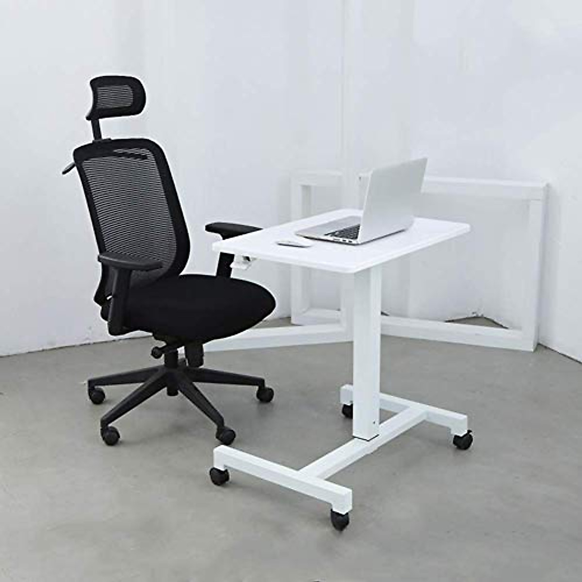 COTCLO Learn Office Computer Table Home Standing Automatic Pneumatic Adjustable Lifting Sofa Bed Lazy Mobile Office Computer Desk Speech Table