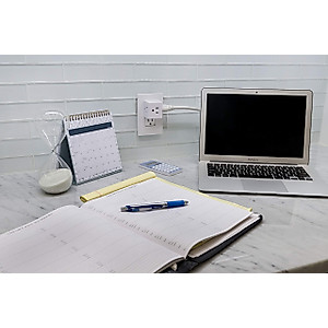 GE 3-Outlet Extender, Grounded Wall Tap, Adapter Spaced, 3-Prong, Multiple Plug, Power Splitter, Cruise Essentials, Use for Home Office School Dorm, UL Listed, White, 58368