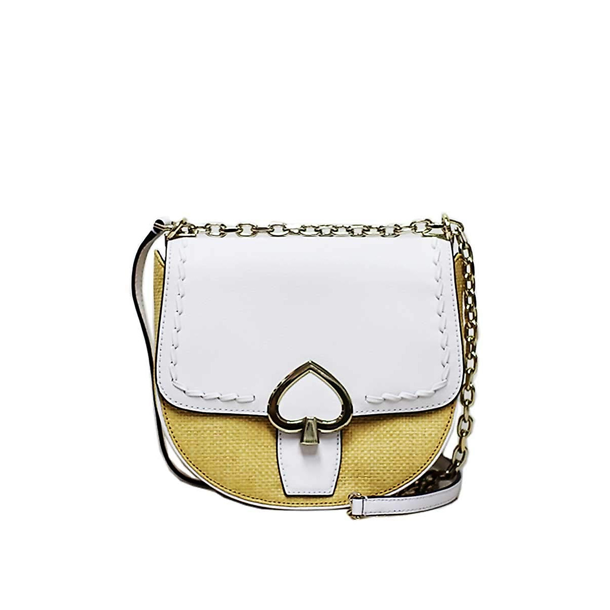 Kate Spade Robyn Medium Chain Saddle Bag in White Dove
