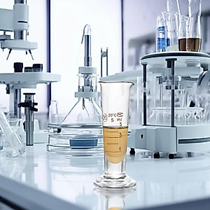 Professional Lab Graduated Measuring Cup with Spout 5ml Wide Mouth Glass Conical Beaker Thickened Borosilicate Beaker Heat Resistant (5ml) Transparent