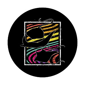 Retro Aquarium Stingray Ocean Animal Lover Manta Ray PopSockets Swappable PopGrip