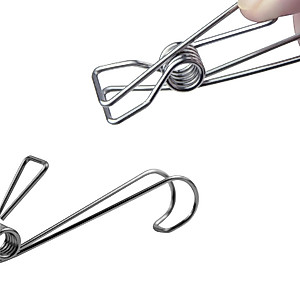 10 Pcs 304 Stainless Steel Clips All Metal Long Tail Clip Strong Grip for Holding Clothes Photos Snack Bag and Sundries in Bathroom Kitchen Office