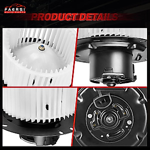 FAERSI HVAC Plastic Heater Front Blower Motor with Fan Cage 700022 Compatible with Ford, 1997-2014 E-150, 1997-2014 E-250, 1997-2016 E-350, 2000-2014 E-450, 1999-2006 Ford Econoline Van Front