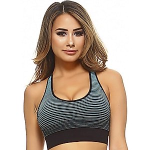 YELETE Ombre Stripe Sports Bra Color Aqua Size M