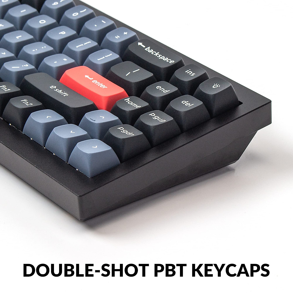 Keychron Q7 Wired Custom Mechanical Keyboard, 70% Layout QMK/VIA Programmable Macro with Hot-swappable Gateron G Pro Blue Switch Double Gasket Compatible with Mac Windows Linux (Black)