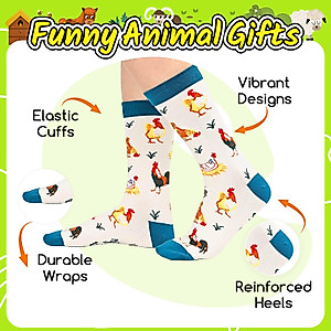 Zmart Funny Chicken Socks for Women Men - Crazy Chicken Lady Gifts, Rooster Gifts for Lovers