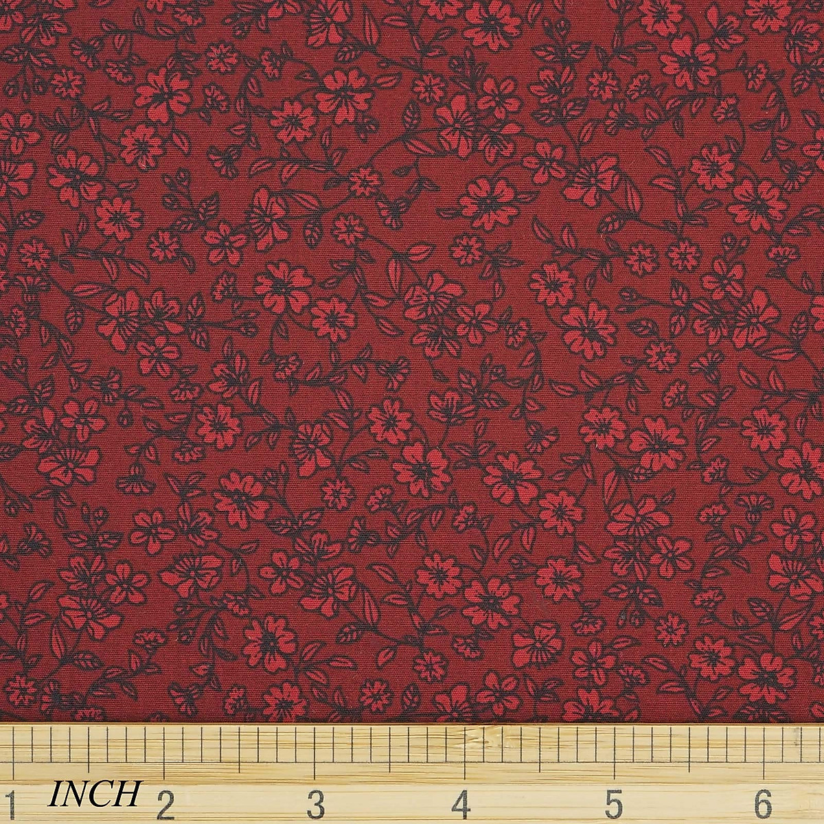Master FAB -100% Cotton Fabric by The Yard for Sewing DIY Crafting Fashion Design Printed Floral(Spring Flowers Red)
