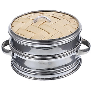 Bamboo Steamer Basket for Chinese Asian Cuisine?5.7INCH Steaming Basket Bun Vegetable Steamer, Dumpling Steamer Bamboo Steam Basket For Steaming Dim Sum Dumplings Buns Vegetables Fish Rice