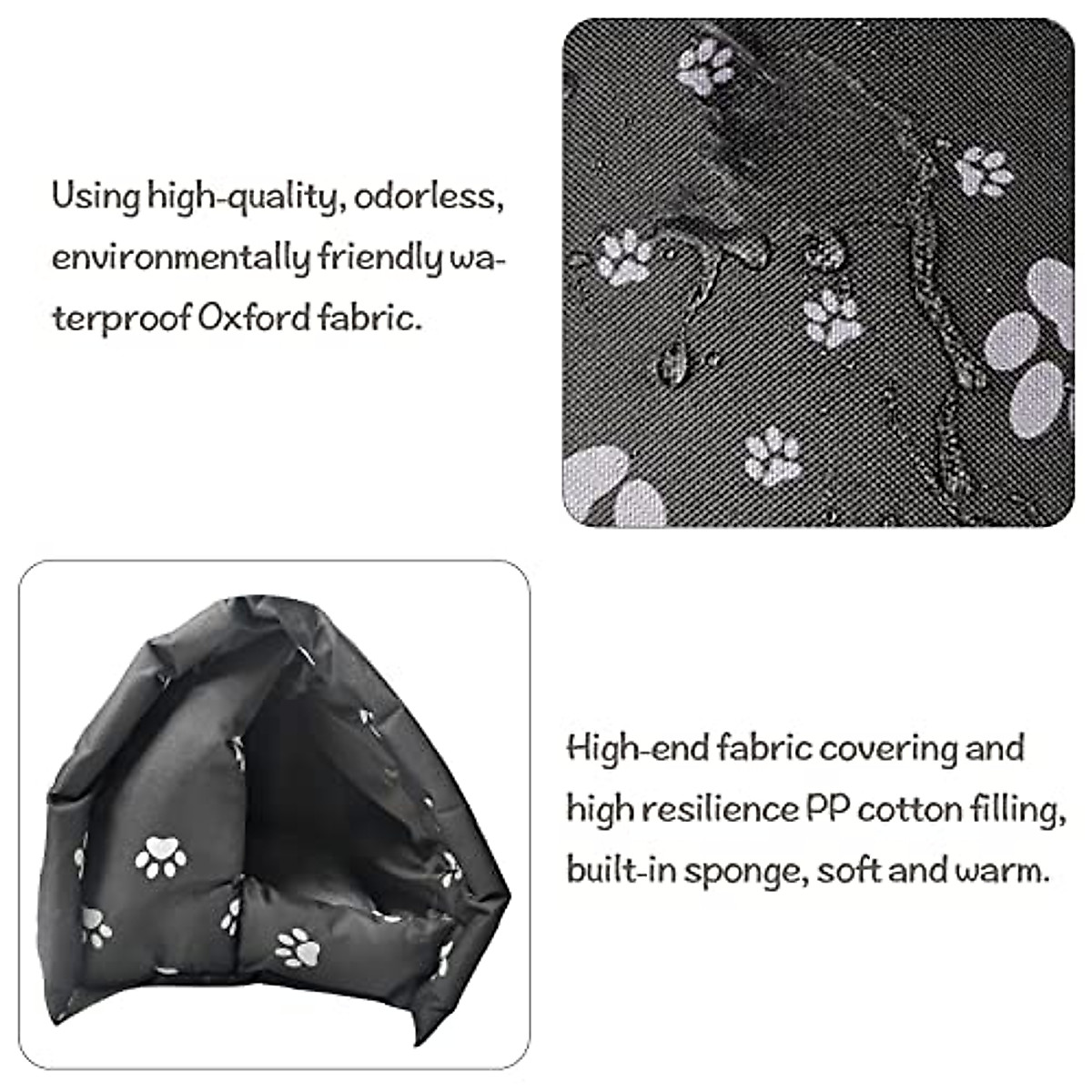 Bunny Cave Bed Small Animal Warm Nest Habitats Guinea Pig Hideouts Cage Accessorie for Hamster Rat Mice Chinchilla Flying Squirrel (Black)