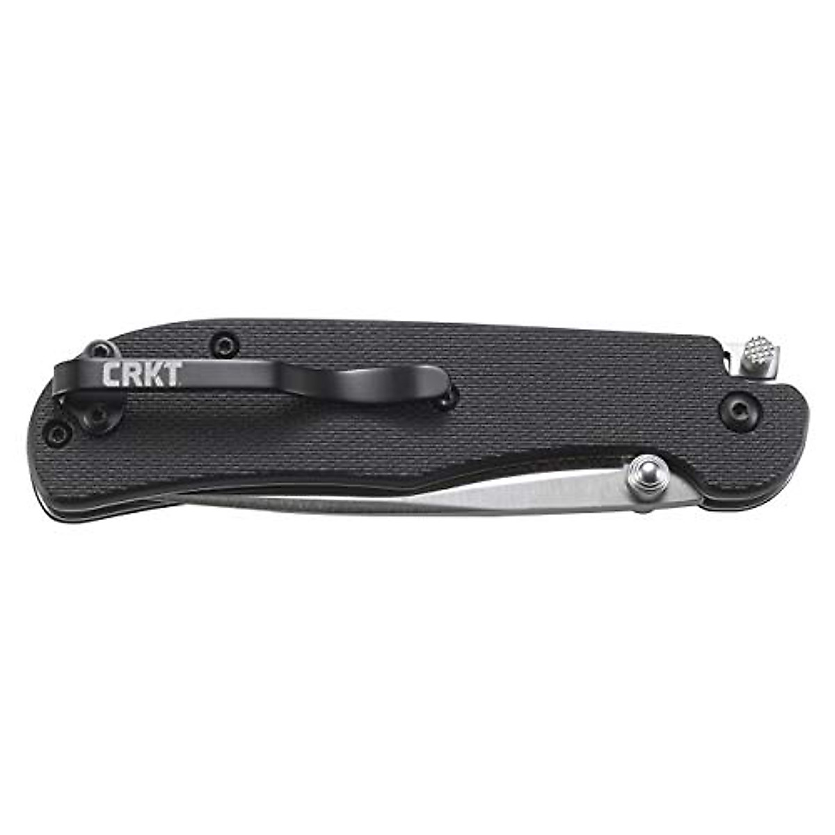 CRKT Offbeat II EDC Folding Pocket Knife: Everyday Carry, Satin Blade, Crawford Lockback Safety, Nylon Handle, Reversible Pocket Clip 7760
