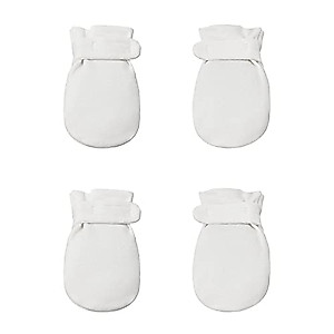 Newborn Baby No Scratch Mittens Stay On, 100% Cotton Breathable, Adjustable Infant Gloves for Baby Boys Girls Mittens