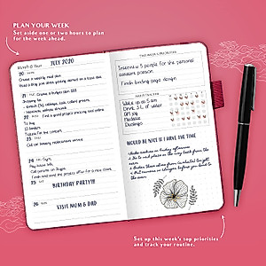 Legend Planner Pocket – Small Undated Monthly & Weekly Goal Journal and Calendar for Productivity, Mini Life Organizer Planner Perfect for Purse, Size: 3.5" x 6.2" Hardcover – Hot Pink