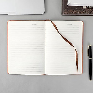 CAGIE Lined Journal Notebooks for Work A5 Business Notebook with Pen Holder, 224 Pages Notebook with Pockets, 5.7"x8.3" Inches, Pink