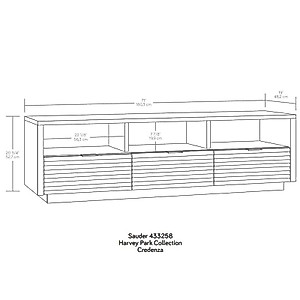 Sauder Harvey Park, for TVs up to 70", Pacific Maple Finish