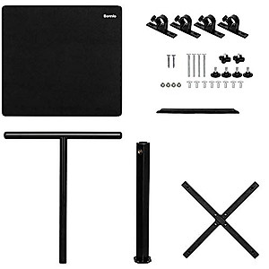 Bonnlo Classic Lectern Podium Stand, Height Adjustable Church Classroom Lecture, Portable Presentation Concert Podium, Multi-Function Reading or Laptop Desk with Edge Stopper, Black