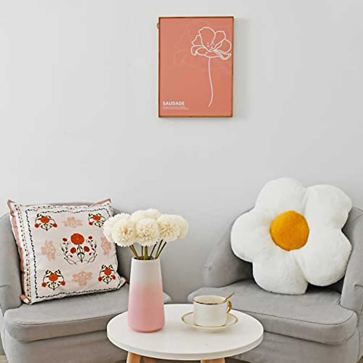 Mandy's 10pcs White Flowers Artificial Chrysanthemum Ball Silk Flowers Silk Flowers 12" for Home Kitchen Wedding Decorations