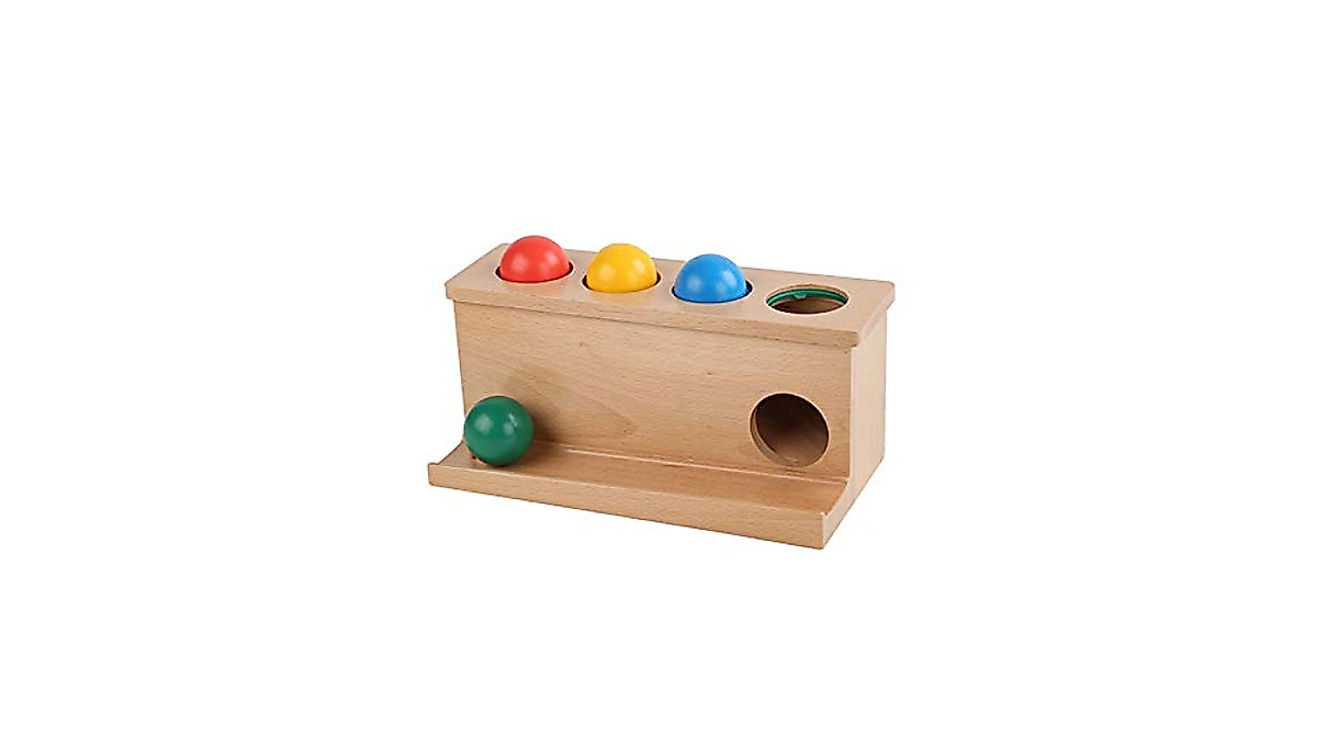 Adena Montessori Baby Push Object Permanence Ball Toy for Toddlers
