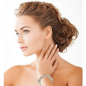 The Pearl Source 5-6mm Genuine Multicolor Freshwater Cultured Pearl Bracelet for Women