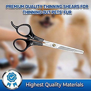 PET MAGASIN Pet Thinning Shears - Professional Thinning Scissors with Toothed Blade